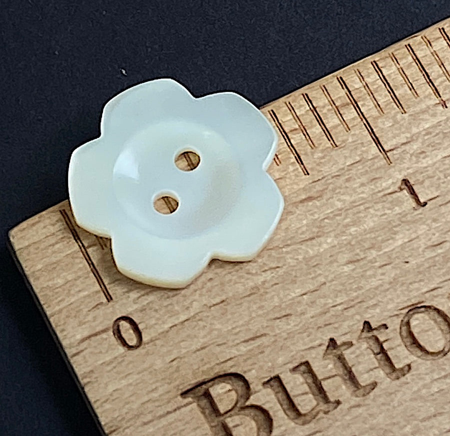White/Ivory Flower Shape Natural White Shell, Plumeria Iridescent 2-Ho ...