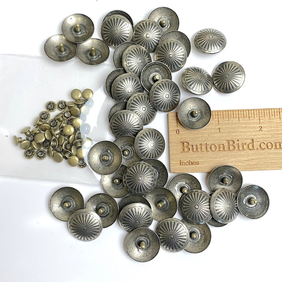 Agave Flower 13/16" RIVET Back Concho Nickel Silver #SW-334-DB-02 – The ...