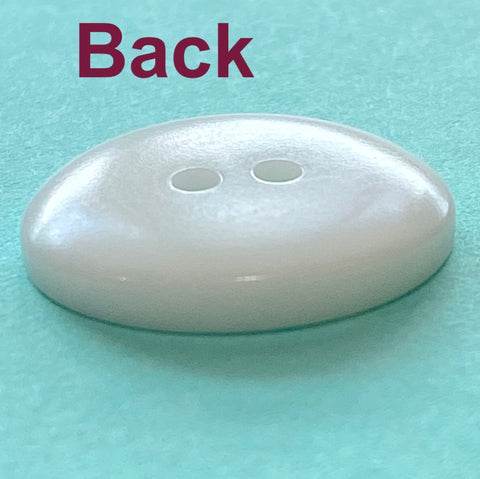 White Oval 11/16"-3/4" 2-Hole Button, Corozo / Tagua #SK-562/White ...