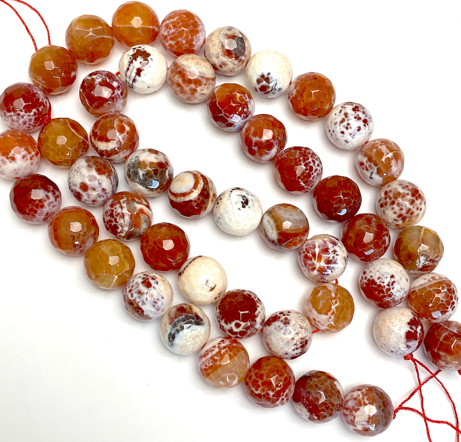 Running Low, Large Redwood Coral Fire Agate Beads 16mm Round 5/8" Face ...