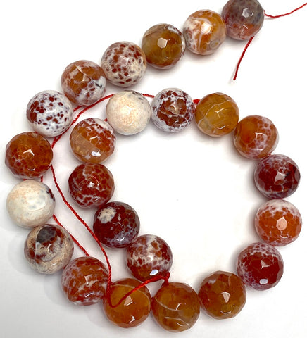 Running Low, Large Redwood Coral Fire Agate Beads 16mm Round 5/8" Face ...