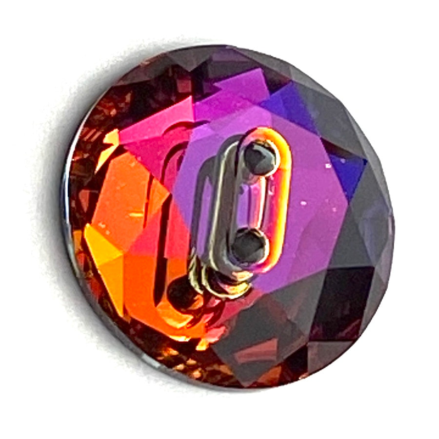 Running Low, Purple/Orange Swarovski Button, 5/8" Round, Crystal Volca ...